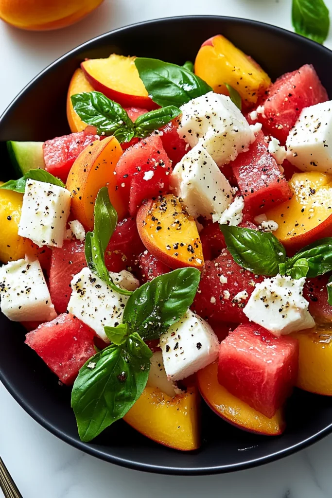 Peach Watermelon Salad – Fast Comfort Food