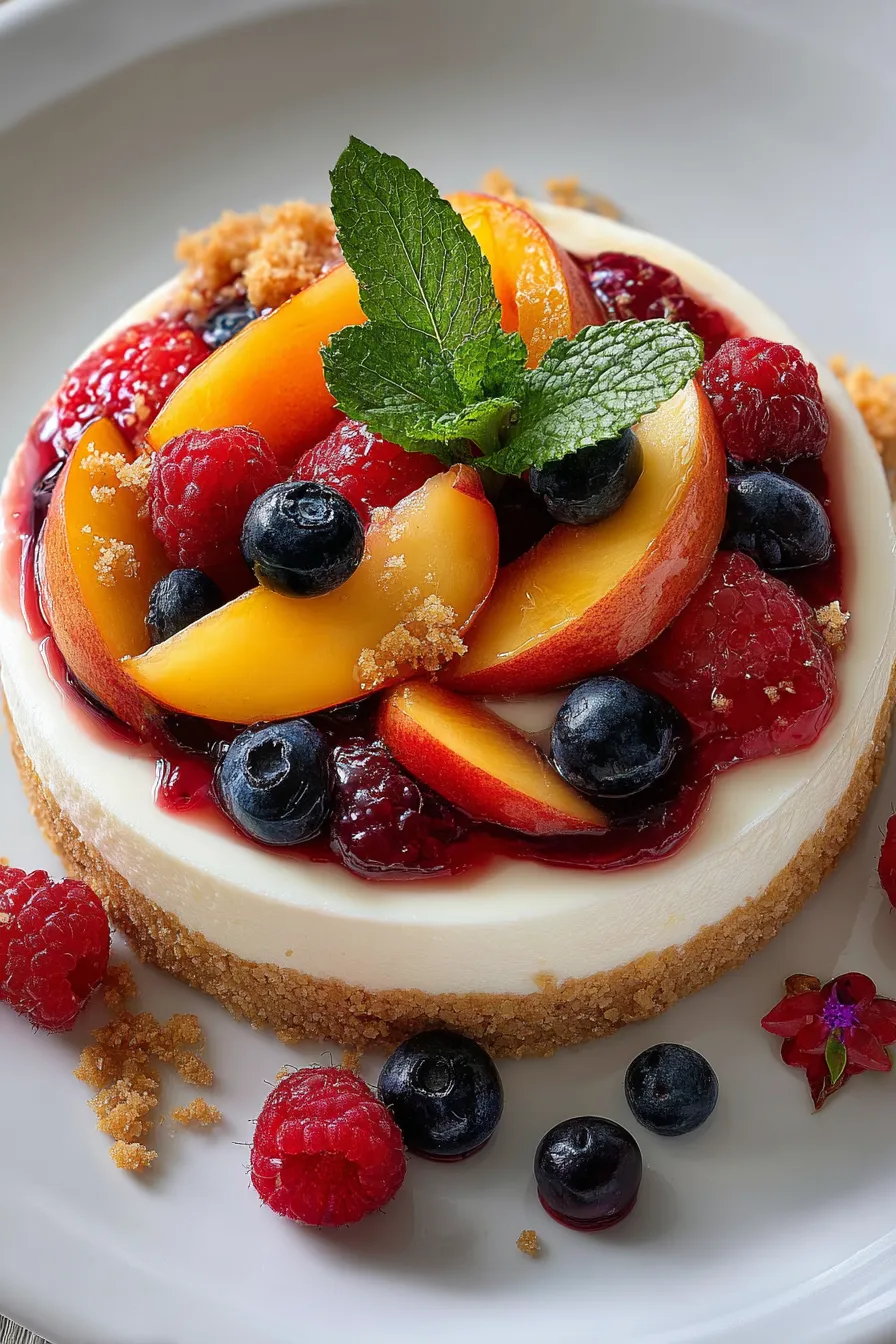 Summer Berry and Peach Cheesecake – Fast Comfort Food