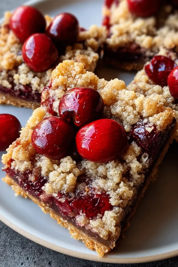 Sweet Cherry Crumble Bars – Fast Comfort Food
