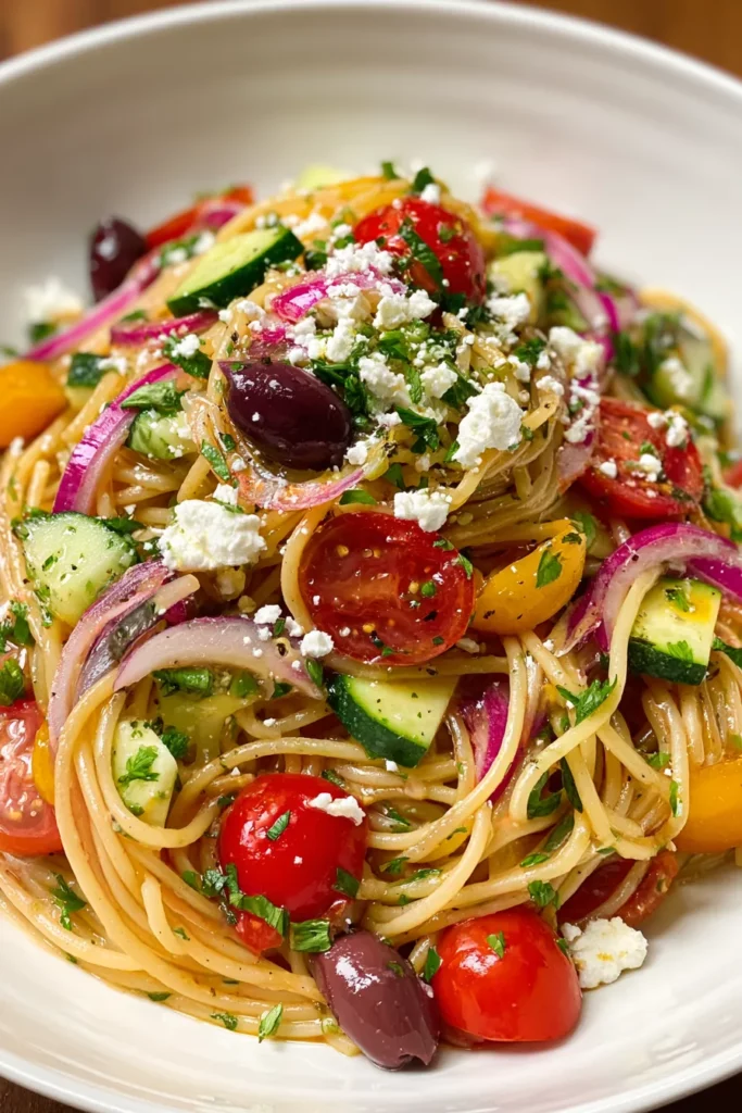 Refreshing Mediterranean Spaghetti Salad – Fast Comfort Food