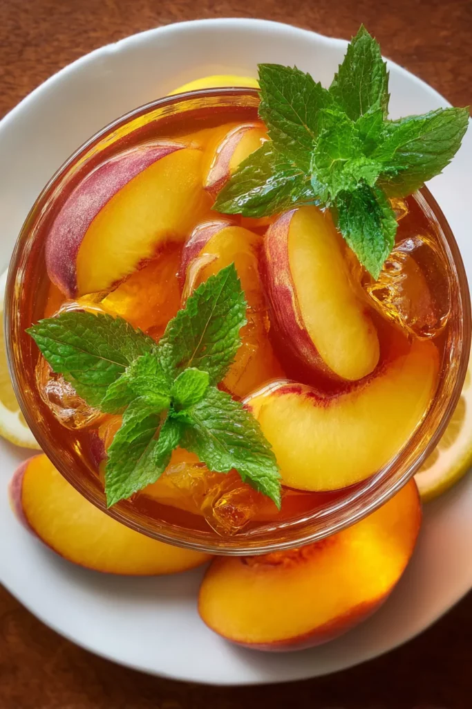 Refreshing Iced Peach Green Tea – Fast Comfort Food