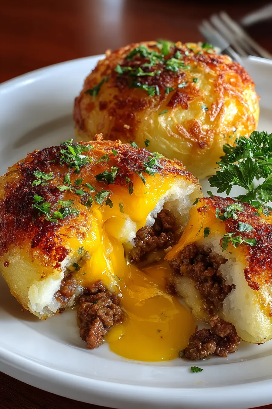 Crispy Mashed Potatoes Stuffed with Cheese & Beef – Fast Comfort Food