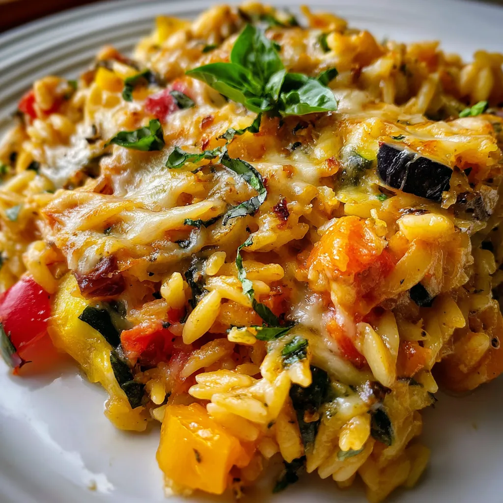 Cheesy Baked Orzo with Vegetables – Fast Comfort Food